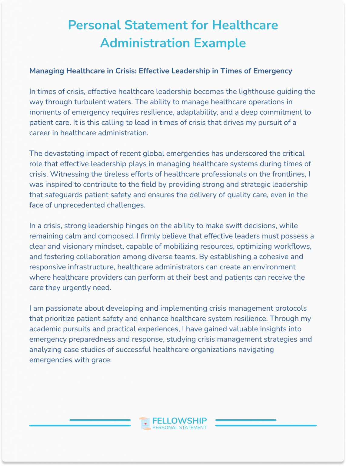 Healthcare Administration Personal Statement: Get Help Now