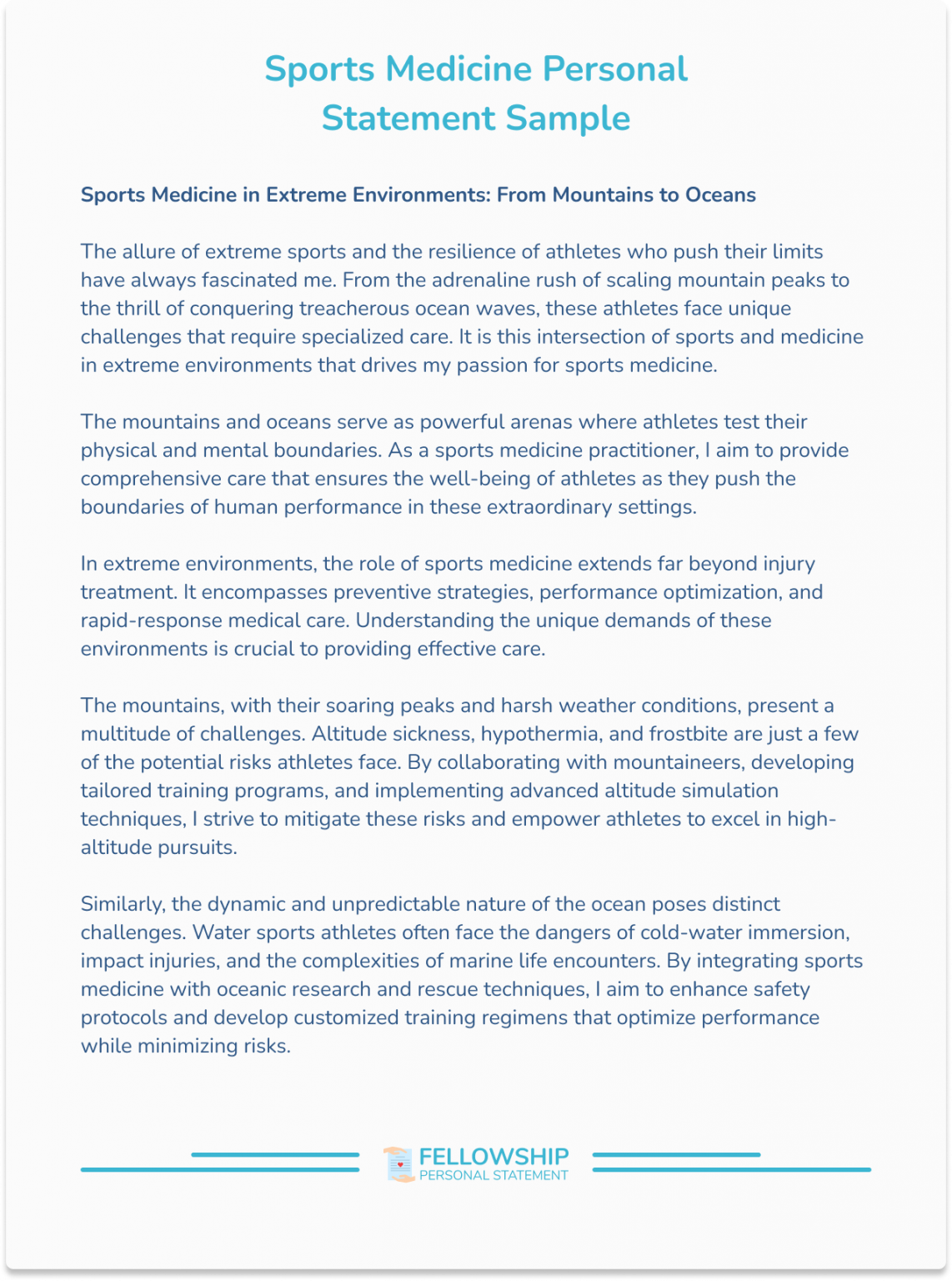 Sports Medicine Personal Statement Guide