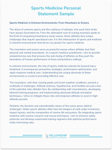 Sports Medicine Personal Statement Guide